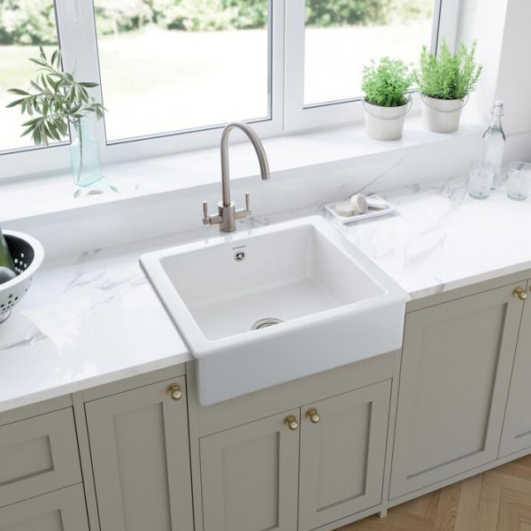 Rangemaster Hartland 494 x 629mm 1 Bowl White Belfast Kitchen Sink