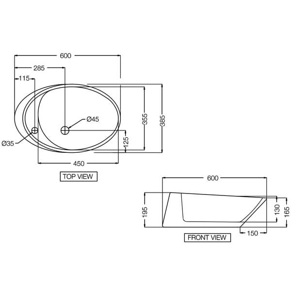 Jaquar Vignette Prime White 600mm Oval Countertop Basin