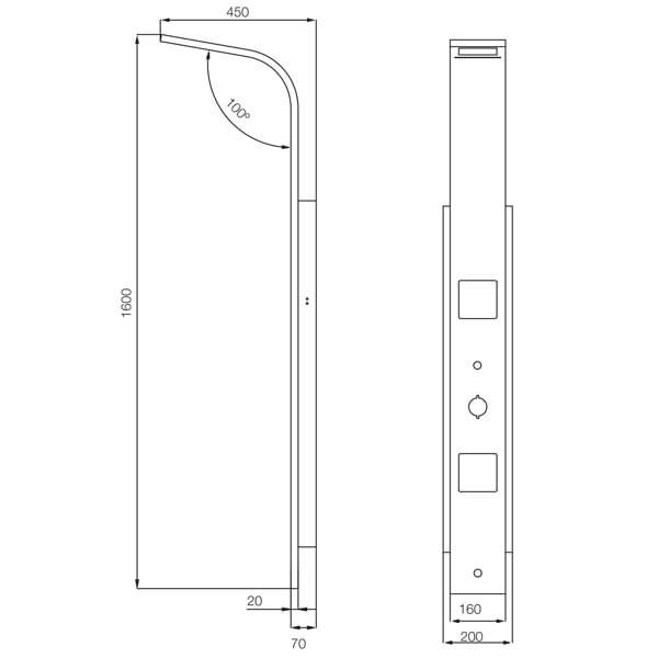 Jaquar Shinny 1600mm Chrome Plated Shower Panel