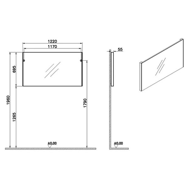 VitrA 700mm High Universal Bathroom Mirror