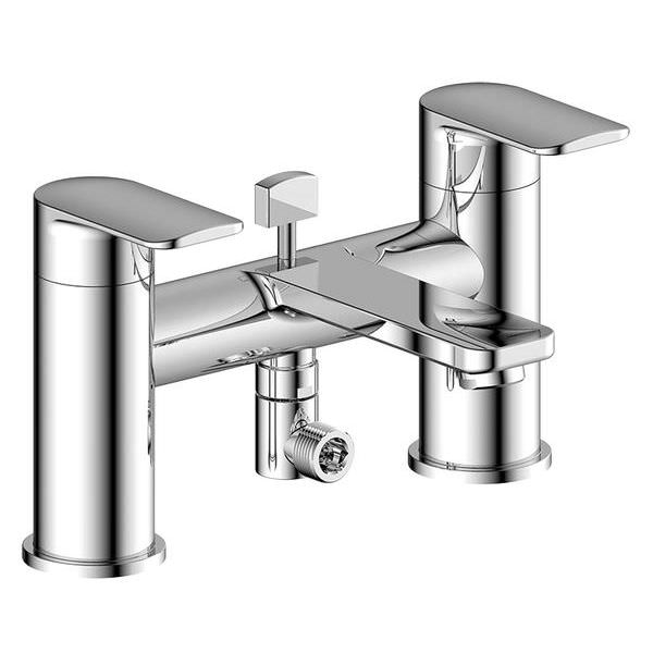 IMEX Suburb Chrome Bath Shower Mixer Tap With Handset And Wall Bracket