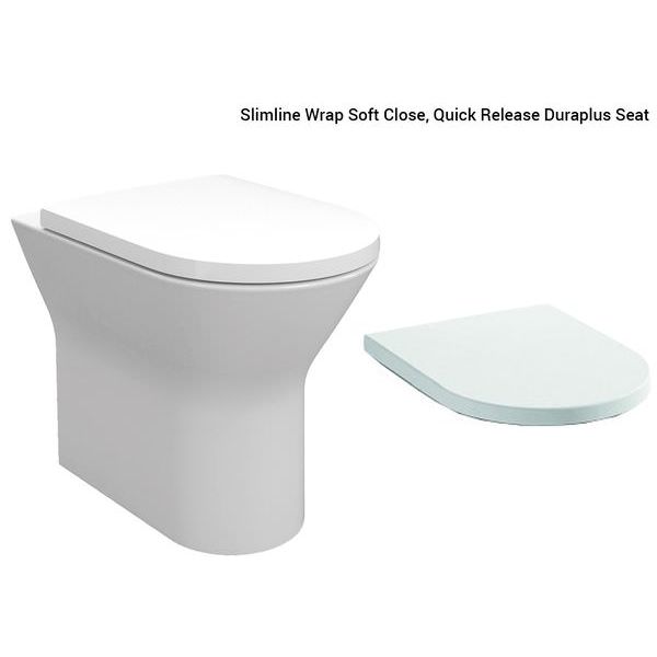 Imex Blade Rimless Comfort Height Back To Wall WC Pan With Seat