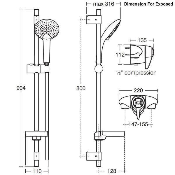 Ideal Standard Trevi Chrome CTV Shower Pack With Built-In Valve