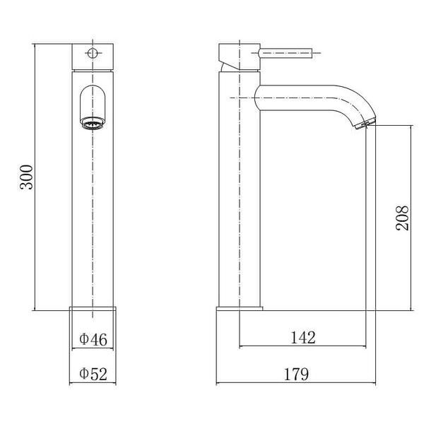 Kartell K-Vit Ottone Hi-Rise Brass Mono Basin Mixer Tap