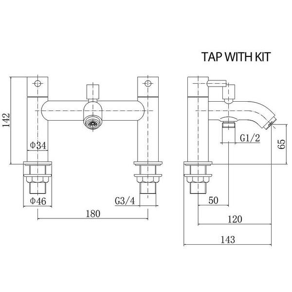 Kartell K-Vit Ottone Brass Bath Mixer Tap
