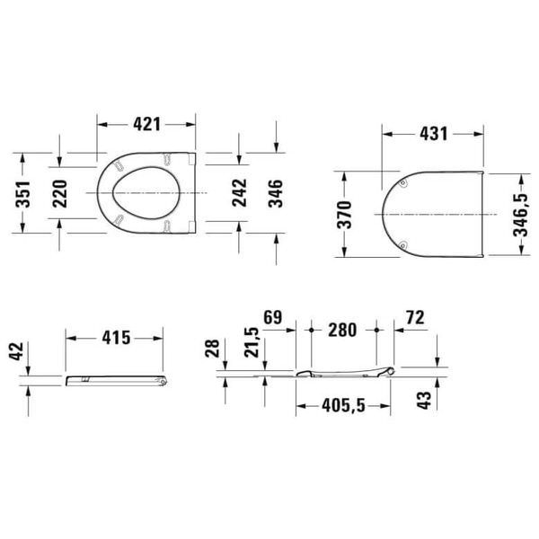 Duravit Starck 3 Wall Mounted WC Pan And Seat With Durafix