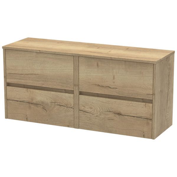 Hudson Reed Havana 1205 x 390mm Wall Hung Four Drawer Vanity Unit And ...
