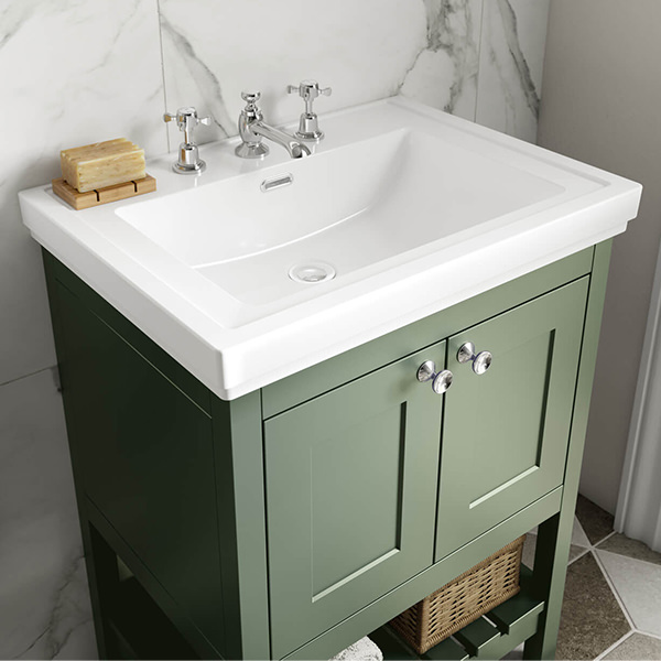 Hudson Reed Bexley Floor-Standing Double Door Vanity Unit And Basin ...
