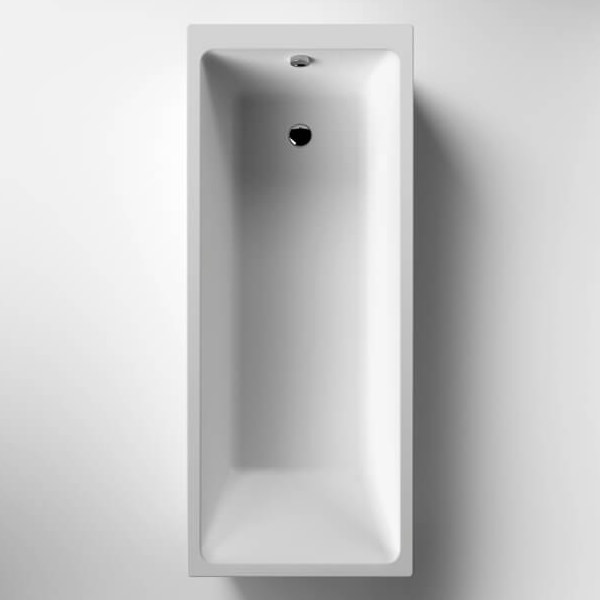 Nuie Linton 1700 x 700mm Thin Edge Single Ended White Acrylic Bath - NBA809