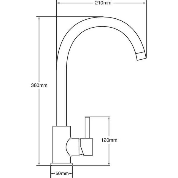 Deva Indi Mono Deck Mounted Chrome Sink Mixer Tap - IND104