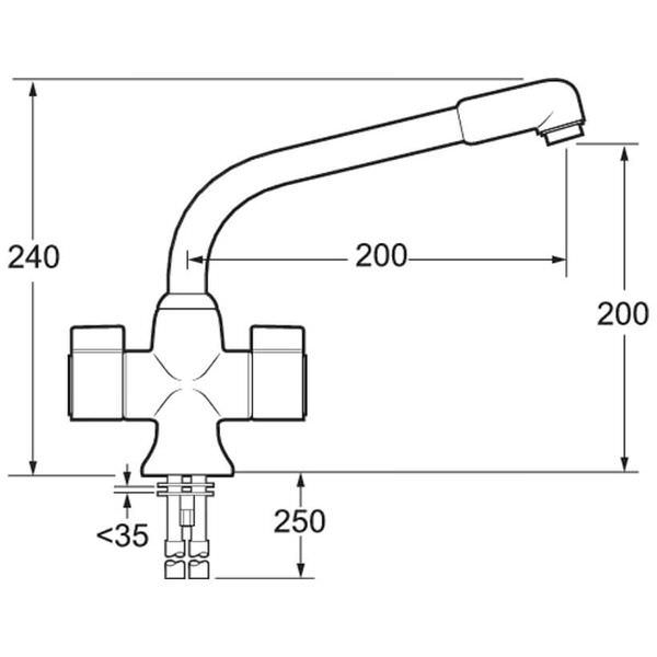 Deva Puffin Deck Mounted Chrome Sink Mixer Tap