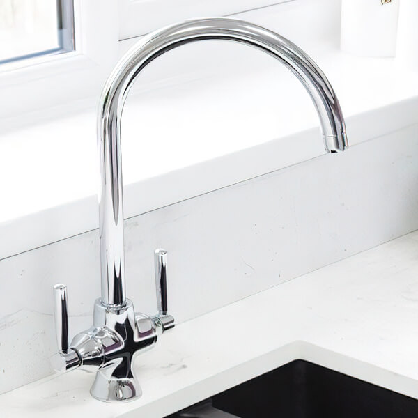 Rangemaster Cruciform Spa Chrome Dual Lever Monobloc Filter Water Tap ...