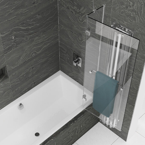 Kudos Inspire 950 x 1500mm Two Panel Outswing Bath Screen - 4BASC2PFOUTLHS.