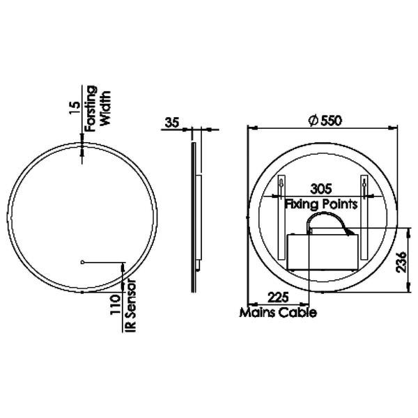Roper Rhodes Eminence Illuminated LED Mirror - EM55CAL