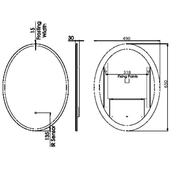 Roper Rhodes Eminence Illuminated LED Mirror - EM55CAL