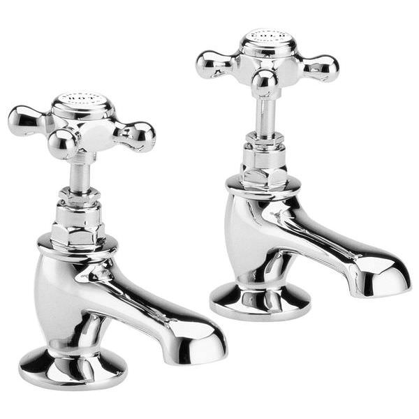 Bayswater Chrome Basin Taps With Cross Head Handle | BAYT101