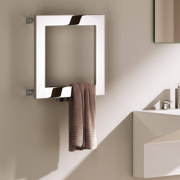 Reina Square 450 x 450mm Polished Stainless Steel Radiator - RNS-SQR4545