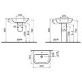 VitrA S20 500mm Wide 1 Tap Hole White Basin